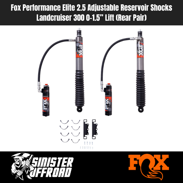 Fox Performance Elite 2.5 Adjustable Reservoir Shocks, Landcruiser 300 ...