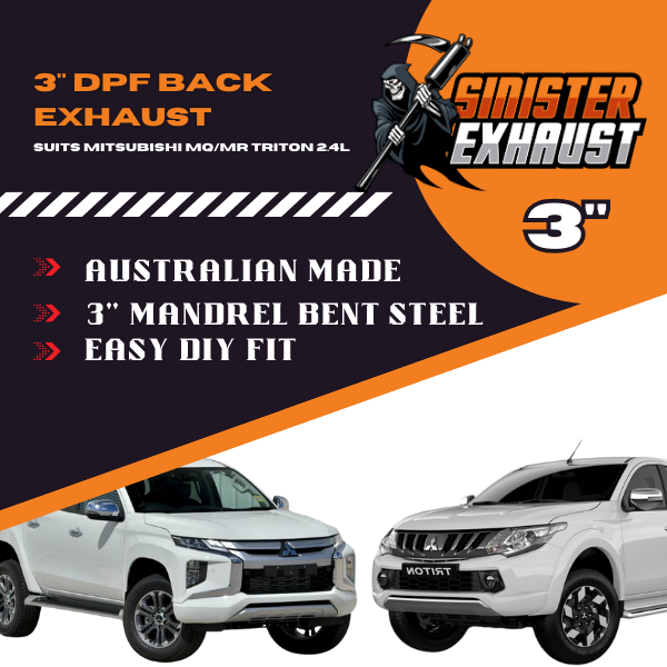 3" DPF Back Sinister Exhaust To Suit 2.4L MQ Mitsubishi Triton